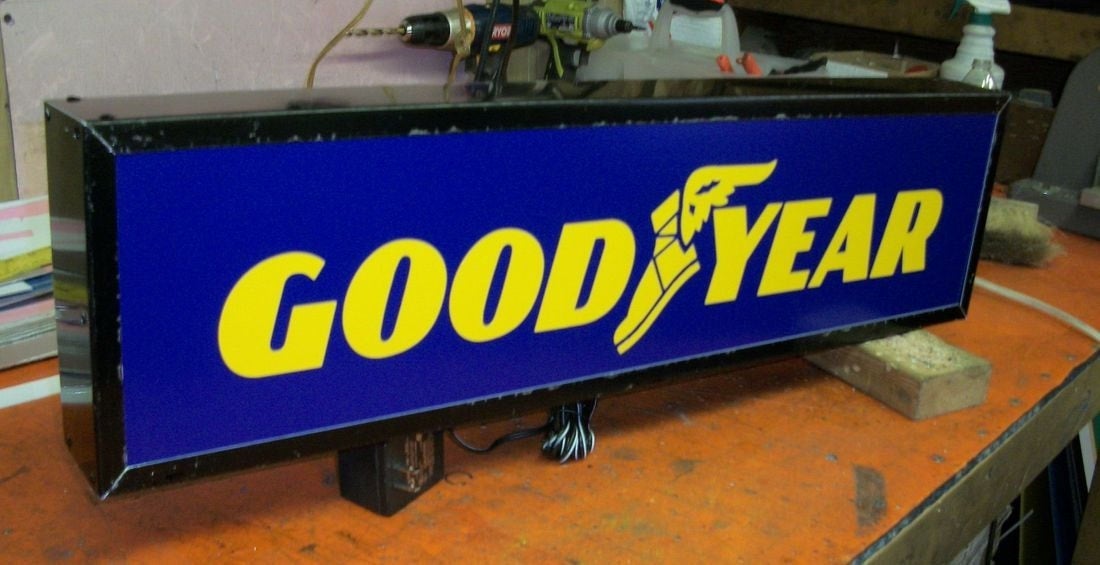 Goodyear Light up sign 30x8x2.5 inch | Pretty cool signs