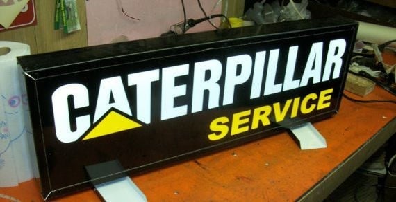 Caterpillar Service lighted sign 30x10x2.5 inch | Pretty cool signs