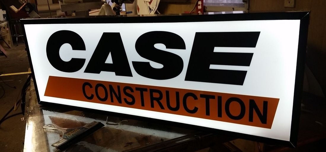 Case Construction lighted sign 30x10x2.5 inch | Pretty cool signs