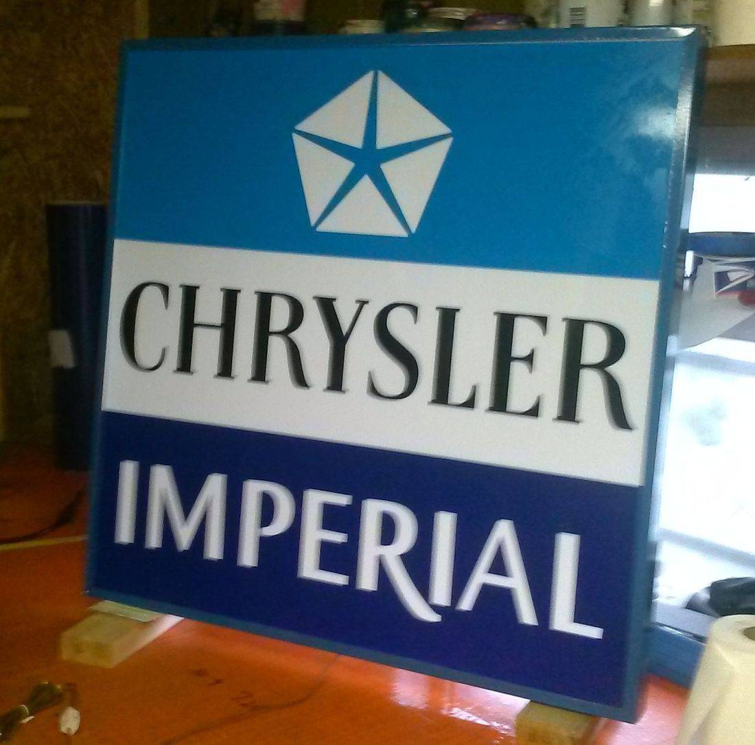 Chrysler Imperial lighted sign 21x21x2.5 inch | Pretty cool signs